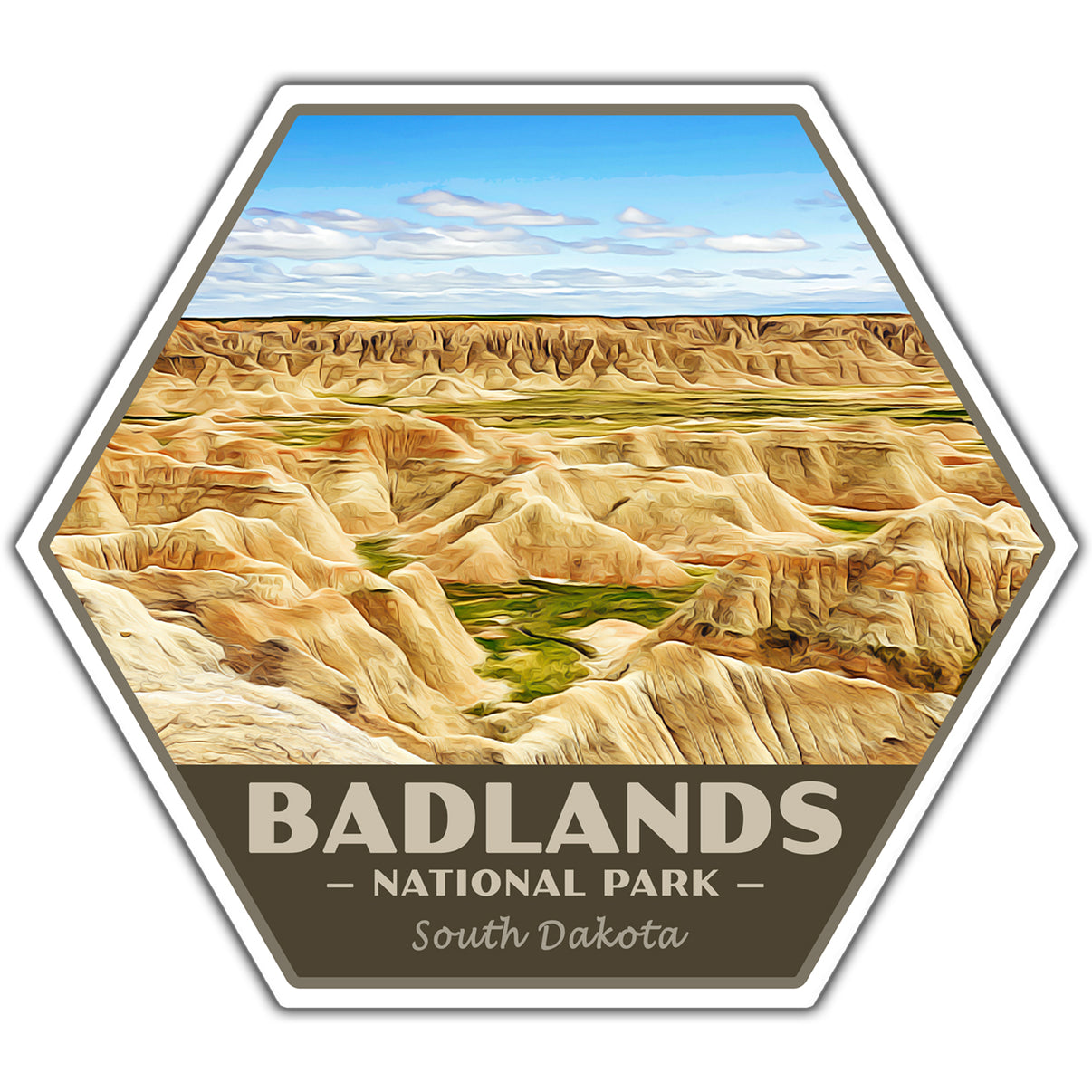 Badlands National Park Sticker (Plateau) - Hex – Just Go Travel Studios