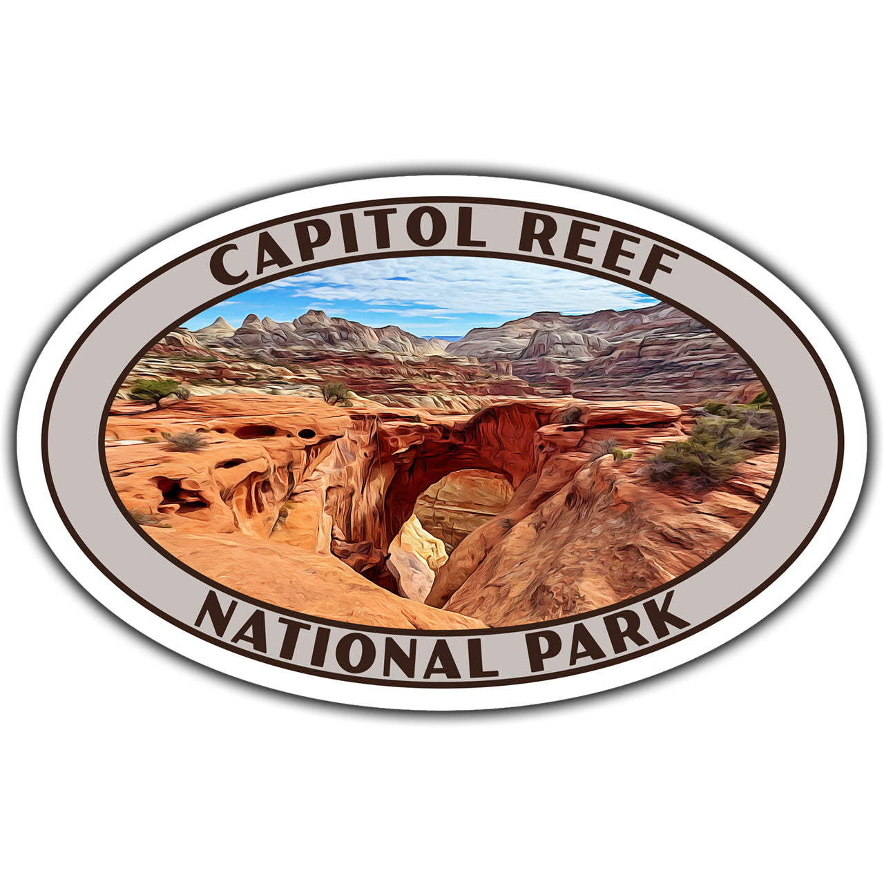 Capitol Reef National Park Sticker (Cassidy Arch) – Just Go Travel Studios