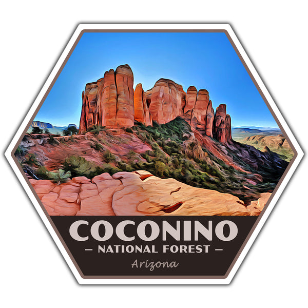 Coconino National Forest Sticker (Cathedral Rock) (AZ) - Hex – Just Go ...