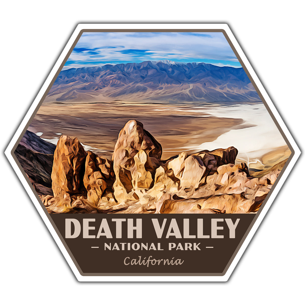 Death Valley National Park Sticker (Dantes View) - Hex – Just Go Travel ...