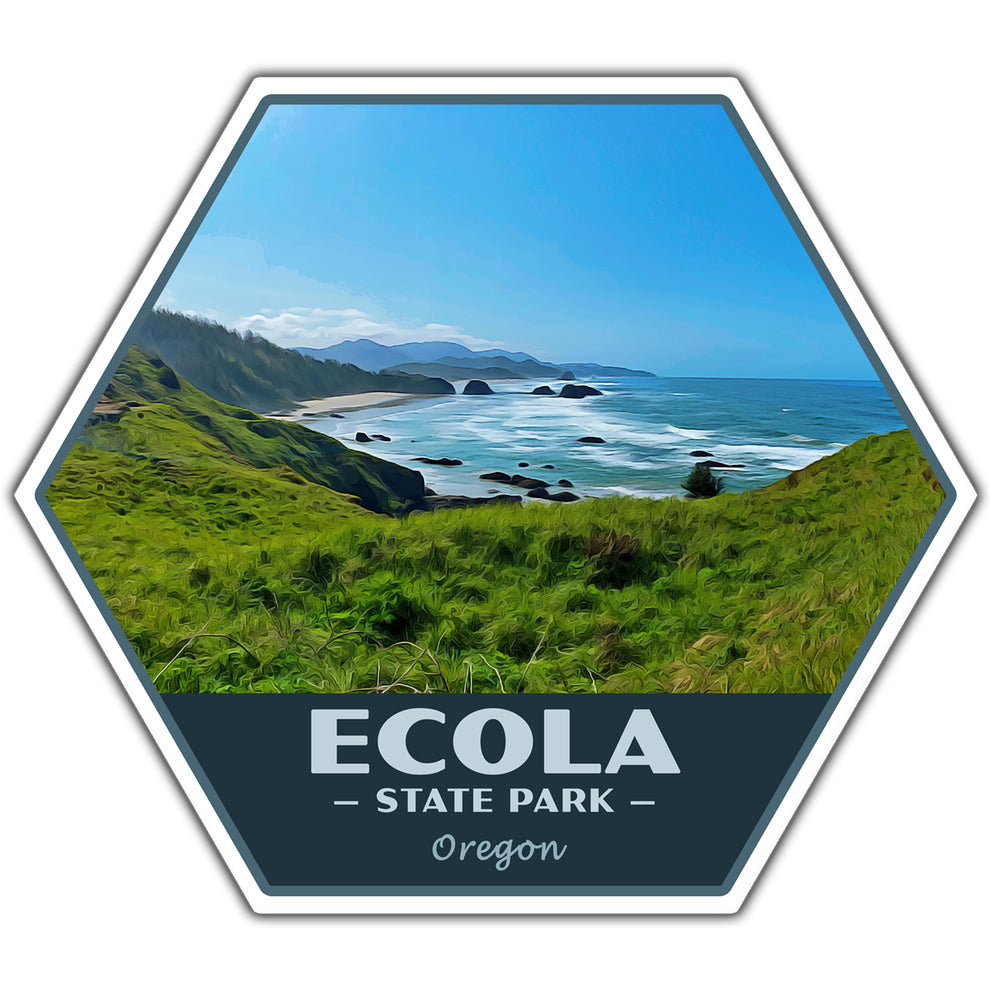 Ecola State Park Sticker (Ocean View) - Hex – Just Go Travel Studios