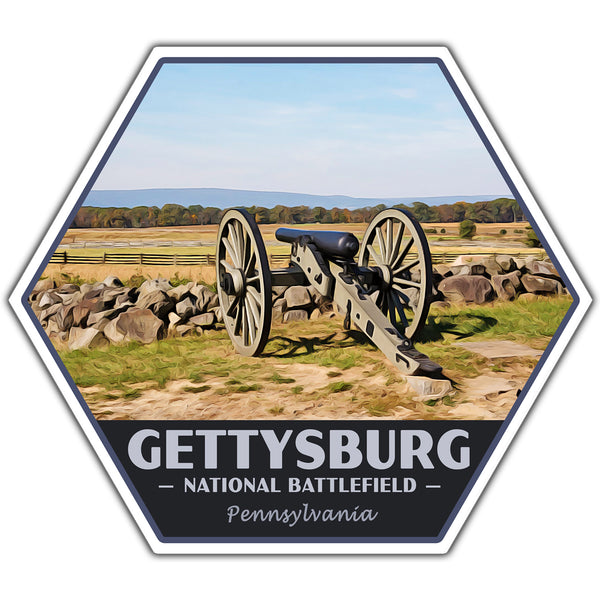Gettysburg National Battlefield Sticker (Cannon) - Hex – Just Go Travel ...