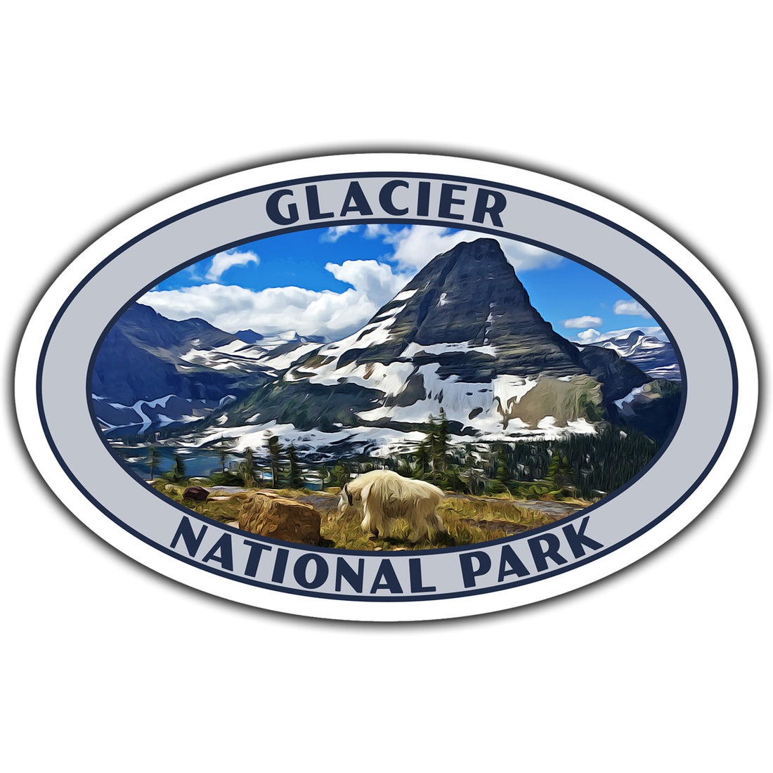 Glacier National Park Sticker (Hidden Lake) – Just Go Travel Studios