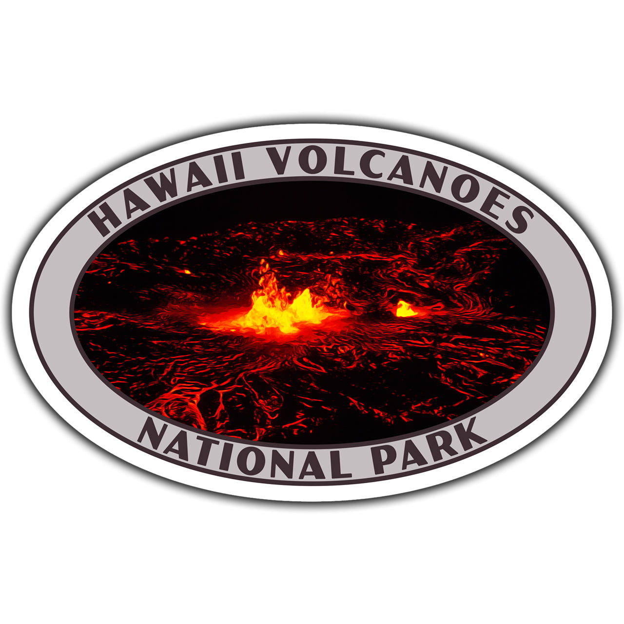 Hawaii Volcanoes National Park Sticker (Lava Flow) – Just Go Travel Studios