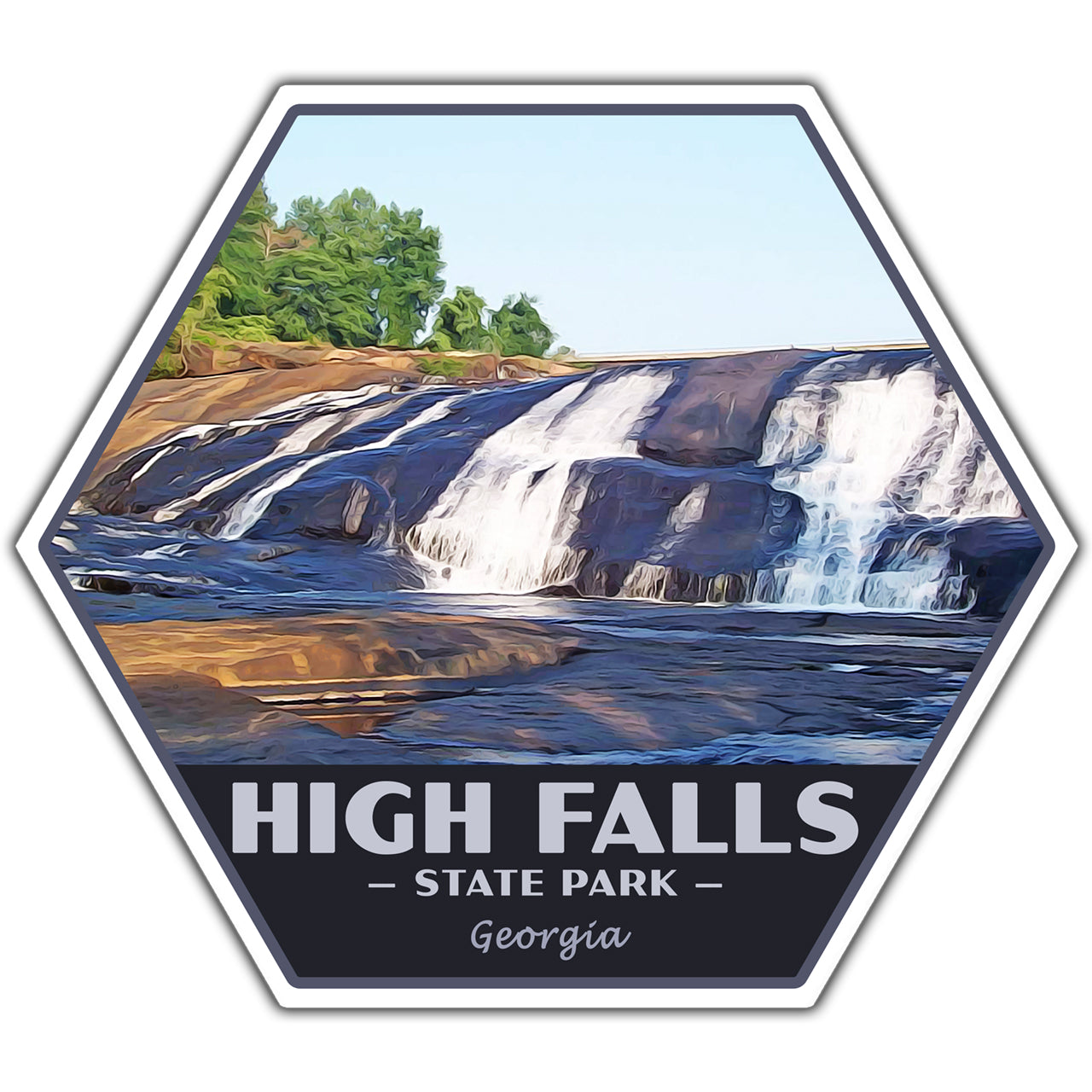 High Falls State Park Sticker (Falls View) - Hex – Just Go Travel Studios