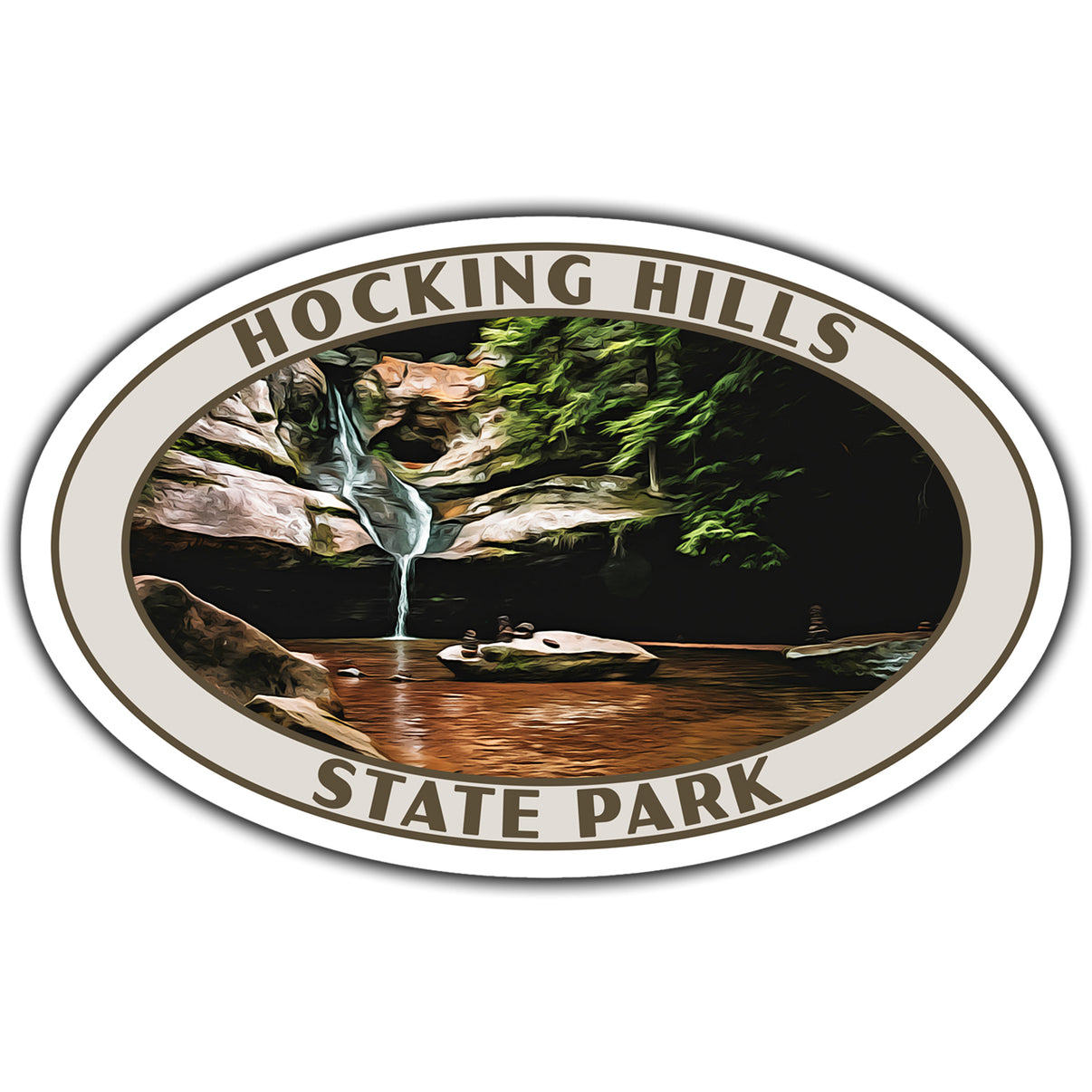 Hocking Hills State Park Sticker (Waterfall) – Just Go Travel Studios