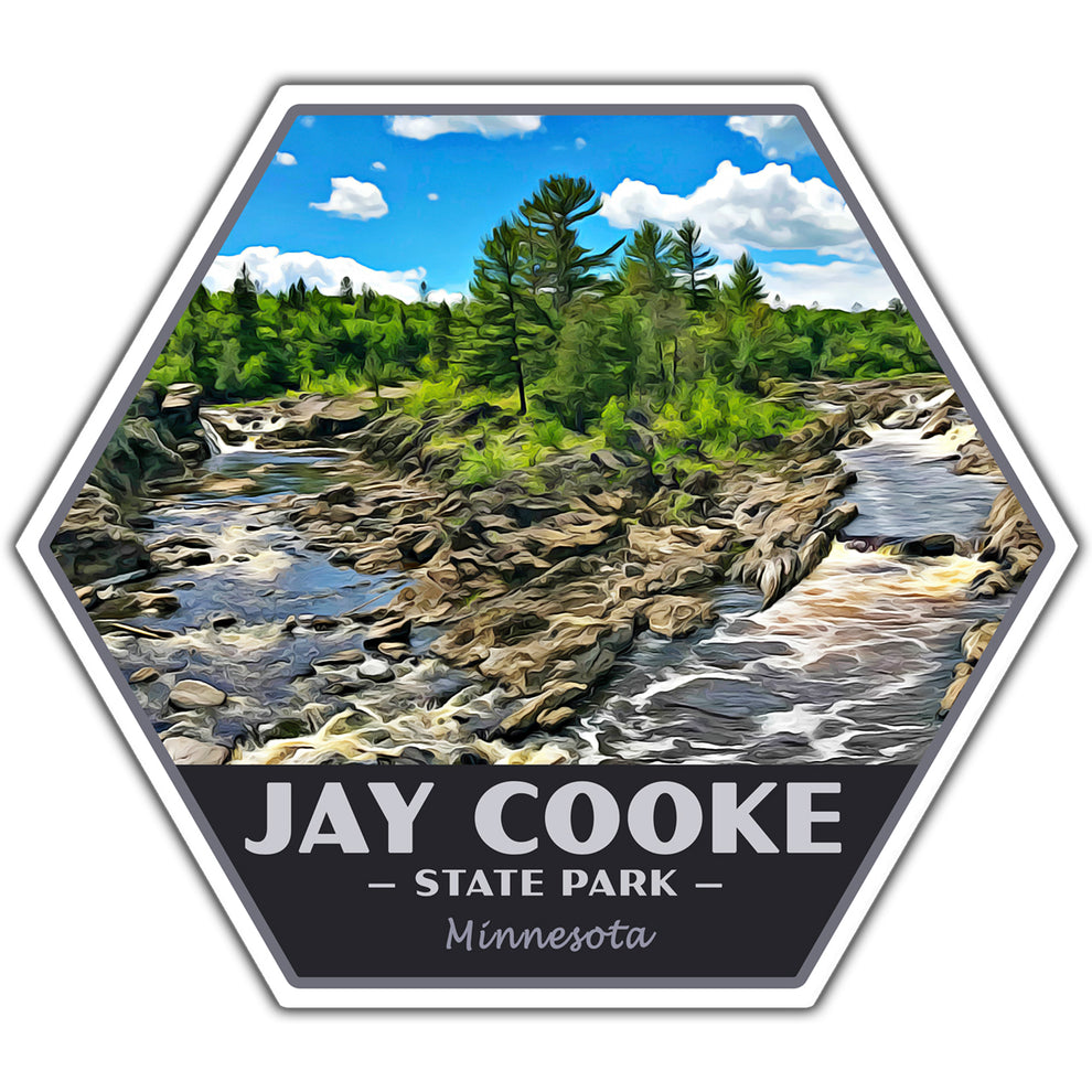 Jay Cooke State Park Sticker (Falls) - Hex – Just Go Travel Studios