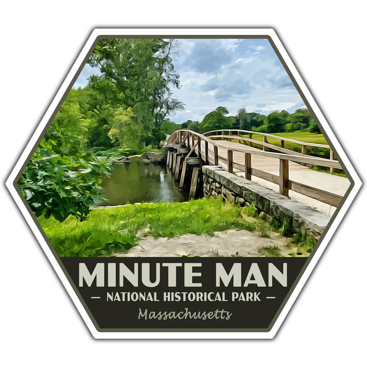 Minute Man National Historical Park Sticker (Bridge) - Hex – Just Go ...