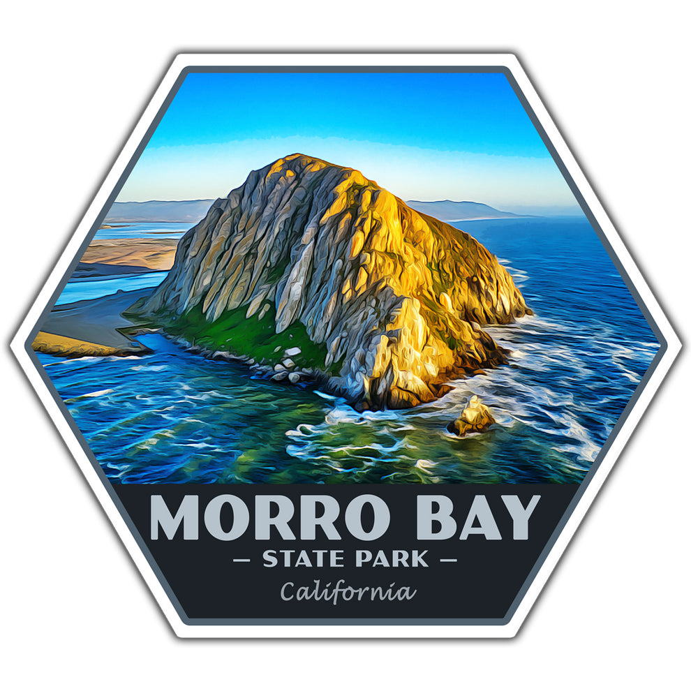 Morro Bay State Park Sticker (Rock View) - Hex – Just Go Travel Studios