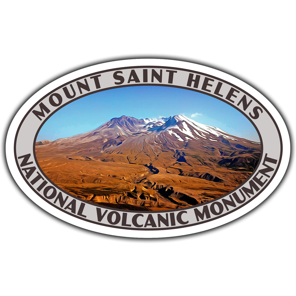 Mount Saint Helens National Volcanic Monument Sticker (Snow Cap) – Just ...