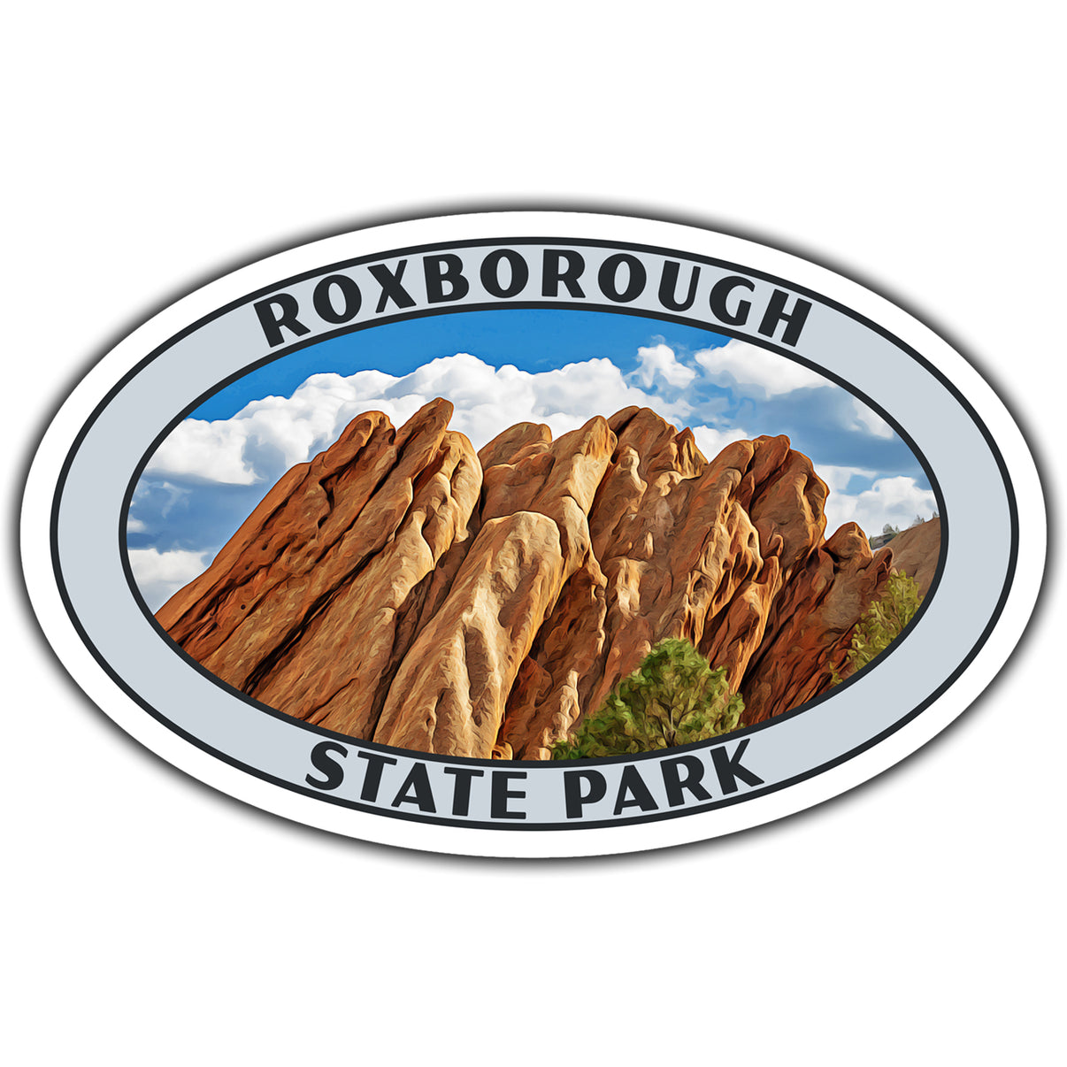 Roxborough State Park Sticker (Fins) – Just Go Travel Studios