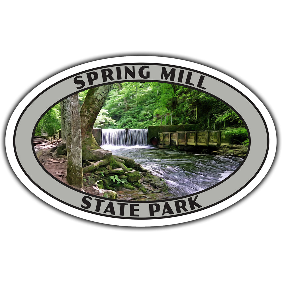 Spring Mill State Park Sticker (Dam) – Just Go Travel Studios