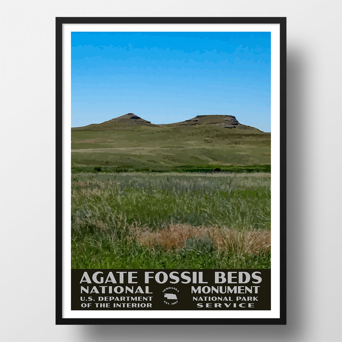 Agate Fossil Beds National Monument Poster-WPA – Just Go Travel Studios