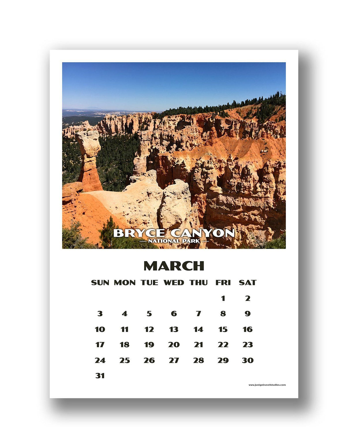 National Park Calendar (12 month) - 2019 – Just Go Travel Studios