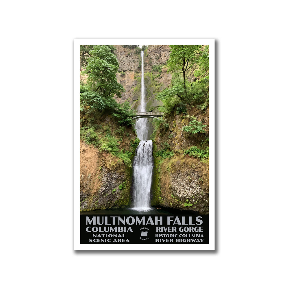 Columbia River National Scenic Area Poster-WPA (Multnomah Falls) – Just ...