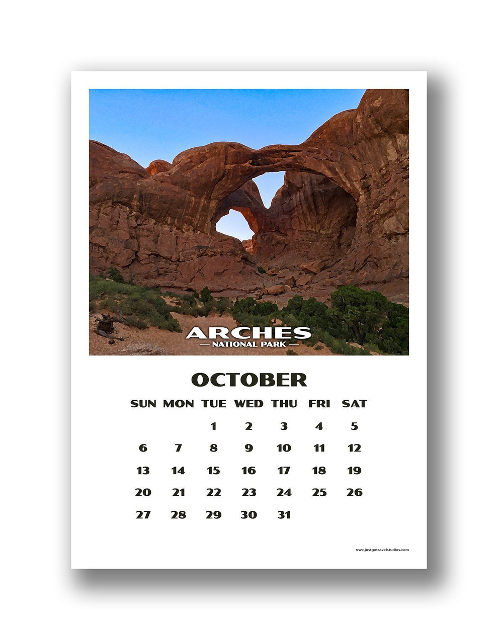 National Park Calendar (12 month) - 2019 – Just Go Travel Studios